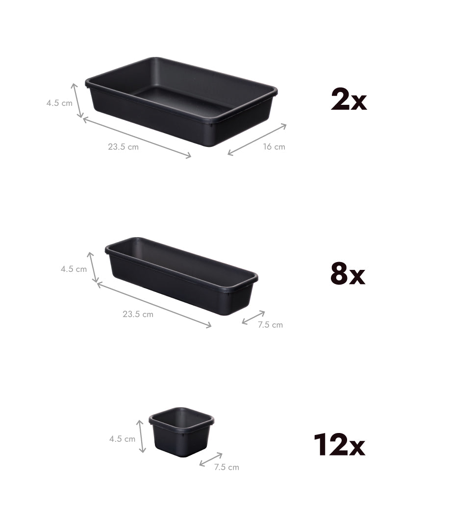 Set 22 cutii modulare organizare sertare birou